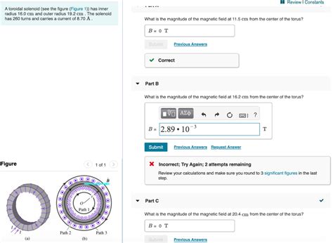 solved a review constants correct a straight vertical wire