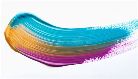 Abstract Design Element Is Being Created With Vibrant Paintbrush Strokes On A Blank Canvas Stock