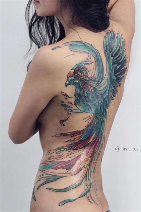 Girl Back Bird Tattoos