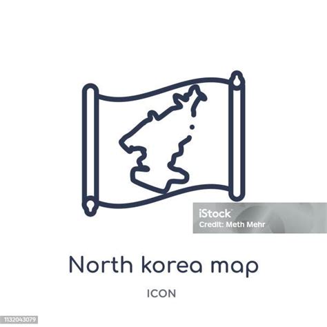 국가 지도 개요 컬렉션에서 선형 북한 지도 아이콘입니다 얇은 라인 북한 지도 벡터 흰색 배경에 고립 북한 지도 유행 그림 0명에 대한 스톡 벡터 아트 및 기타 이미지