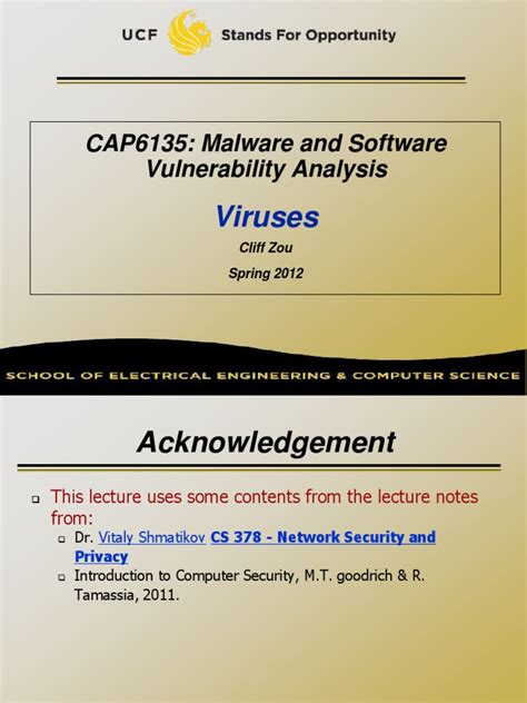 Cap6135 Malware And Software Vulnerability Analysis Viruses Pdf Computer Virus Malware