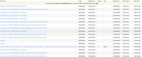 Snowflake Connection Submits A Lot Of Alter Session Queries · Issue 12864 · Metabasemetabase