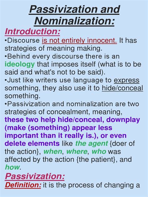 Passivization And Nominalization 221216 010644 Download Free Pdf
