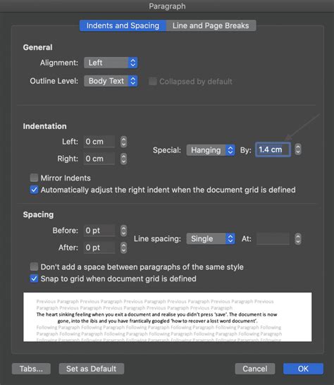 How To Add Or Change A Hanging Indent In Microsoft Word