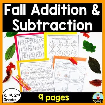 Fall Addition And Subtraction Worksheet By The Joy In Teaching TPT