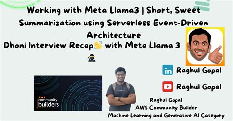 Community Working With Meta Llama3 Short Sweet Summarization Using
