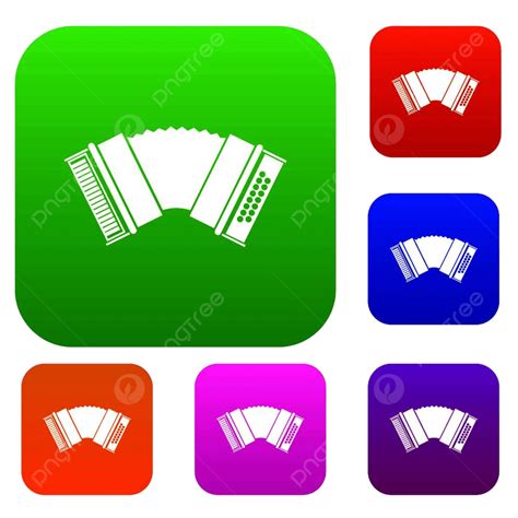 Accordion Vector Hd Images Accordion Set Icon In Different Colors