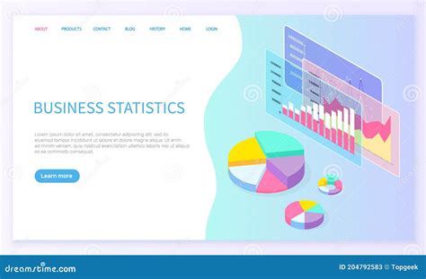 statistics in visual form charts and flowcharts cartoon vector