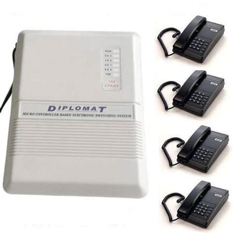 Grd Diplomat Epabx 104 Intercom System And 4 Beetel Phone Set Corded