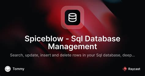 Raycast Store: Spiceblow - Sql Database Management