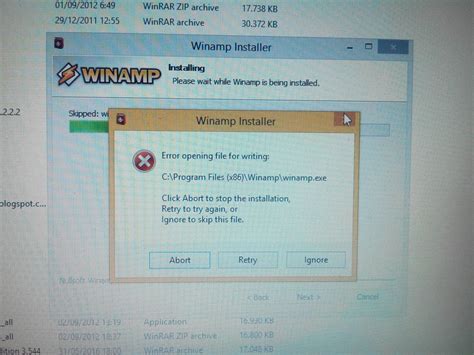 error opening file for writing