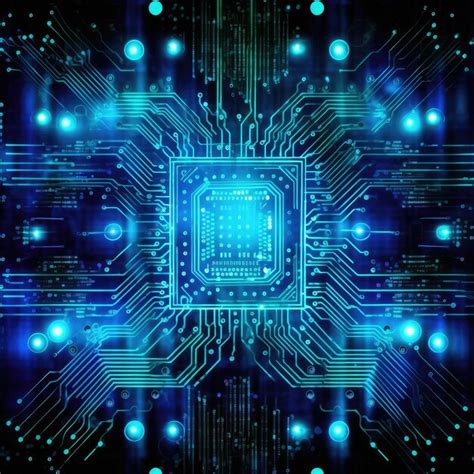 Glowing Futuristic Circuit Board Premium Ai Generated Image