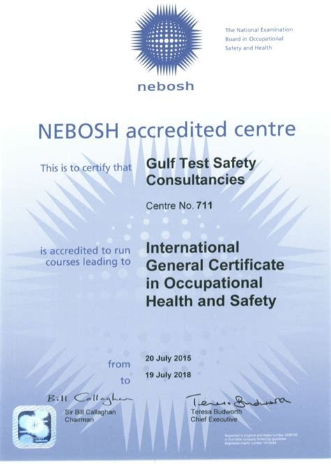 Nebosh Igc Certificate 2015 2018