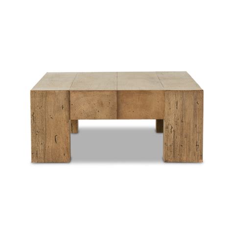 Four Hands Abaso Rectangular Coffee Table Rustic Wormwood Oak