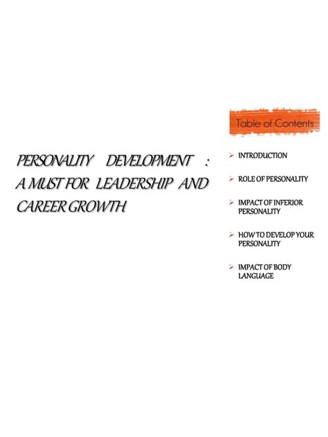 Personality Development Ppt Pptx