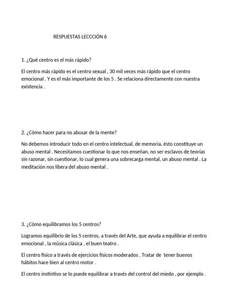 Respuestas Lección 6 Pdf