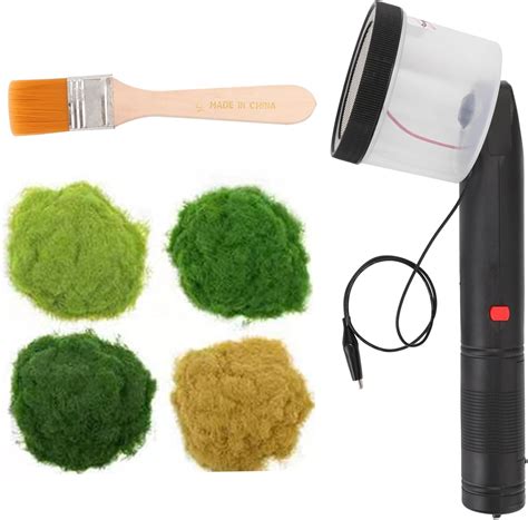 Static Grass Applicator With Four Colours 4 Static Grass And Brush