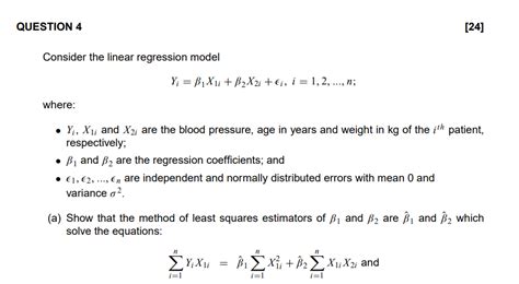 Solved Consider the linear regression model | Chegg.com