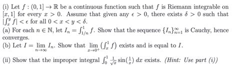 solved i let f 0 1] → r be a continuous function such