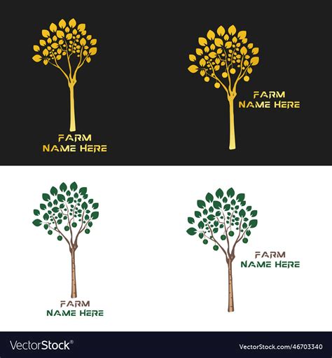 Farm Logo And Tree Design Royalty Free Vector Image