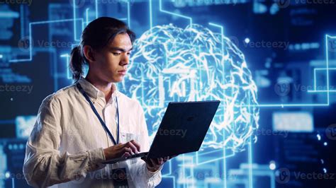 Trained It Practitioner In Data Center Uses Artificial Intelligence
