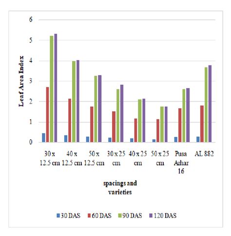 Periodical Leaf Area Index Lai As Affected By Different Spacings And Download Scientific