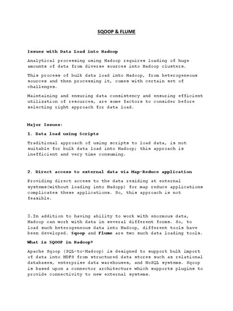 Sqoop And Flume Issues With Data Load Into Hadoop Pdf Apache Hadoop Databases