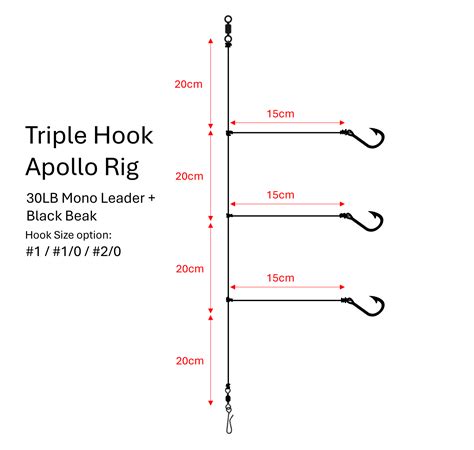 Superse Triple Hook Apollo Rig Wbq Tackle Supplies