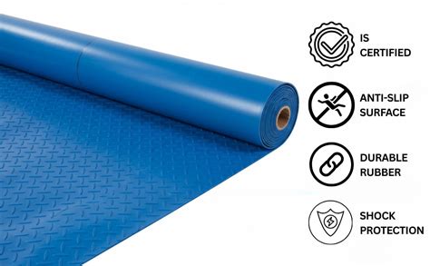 Aicon Electrical Insulating Rubber Mat As Per Is 15652 2006 Blue 1meter X 1meter X 3mm