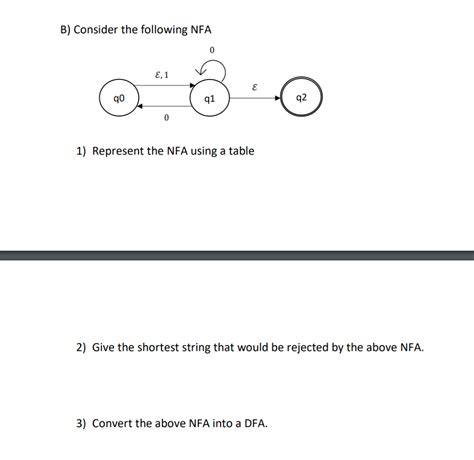 Solved B Consider The Following Nfa 1 Represent The Nfa