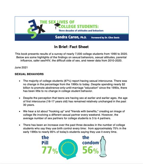 Quick Facts On Findings Sex Lives Of College Students