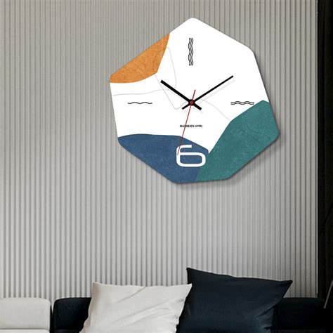 Gullei Nordic Odd Shaped Analog Silent Wall Clock For Livingroombedroom