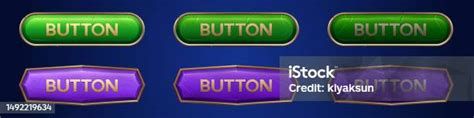 Medieval Ui Game Button Frame Sprite For Animation Stock Illustration Download Image Now