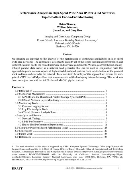 Pdf Performance Analysis In High Speed Wide Area Ip Over Atm Networks Top To Bottom End To