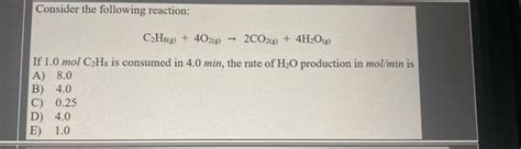 Solved Consider The Following Reaction Chegg