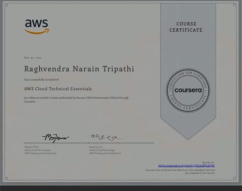 Raghvendra Tripathi On Linkedin Aws Coursera Courseracertification