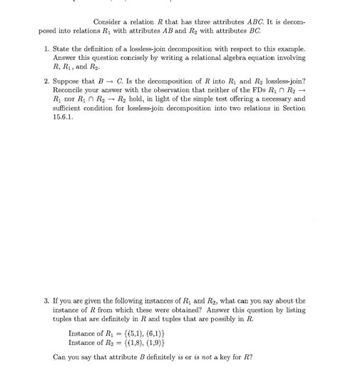 Solved Consider A Relation R That Has Three Attributes Abc
