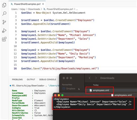 create xml files with content using powershell