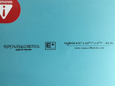 Warranty Example Serial Number NSP Surfboards