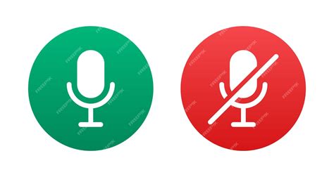 Premium Vector Mic Button Icon Microphone Icon Mute And Unmute