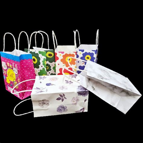 50ใบ 25ใบ แพ็ค ถุงกระดาษหูหิ้วพิมพ์ลาย ถุงกระดาษพิมพ์ลาย ถุงกระดาษหูเกลียว ถุงกระดาษสีขาวพิมพ์