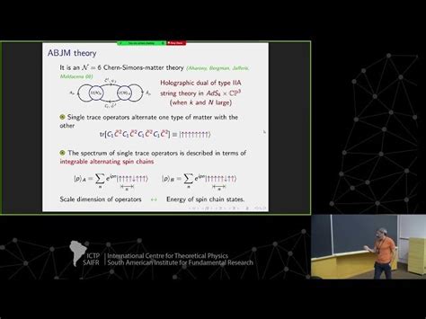 Free Video Wilson Loops And Integrability In Chern Simons Matter Theories From Ictp Saifr