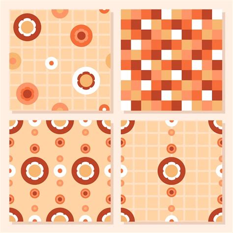 Premium Vector A Set Of Decorative Vector Geometric And Floral Patterns In Warm Colors