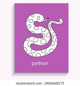 Python Cartoon Vector Outline Coloring Book Stock Vector Royalty Free Shutterstock