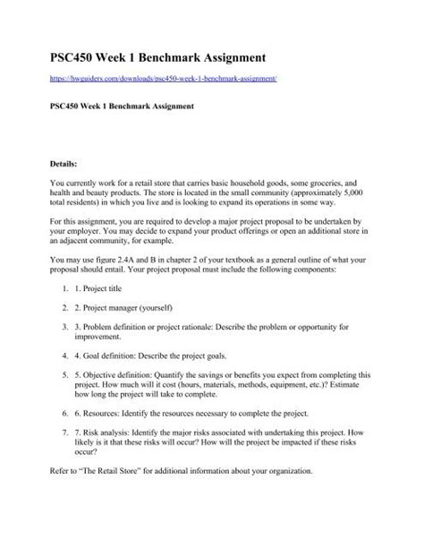 Psc450 Week 1 Benchmark Assignment