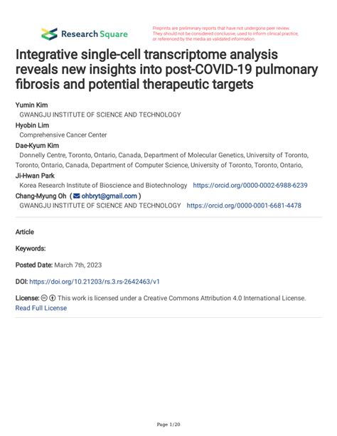 Pdf Integrative Single Cell Transcriptome Analysis Reveals New