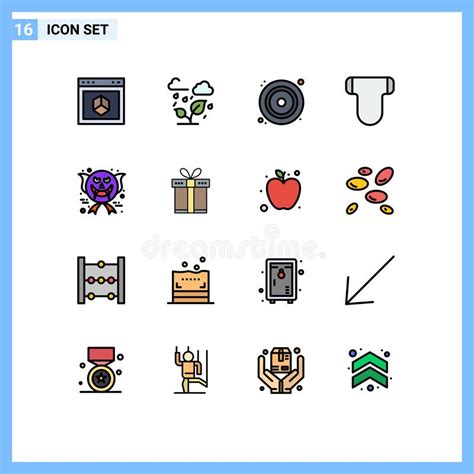 16 Universal Flat Color Filled Lines Set For Web And Mobile Applications Character Diapers