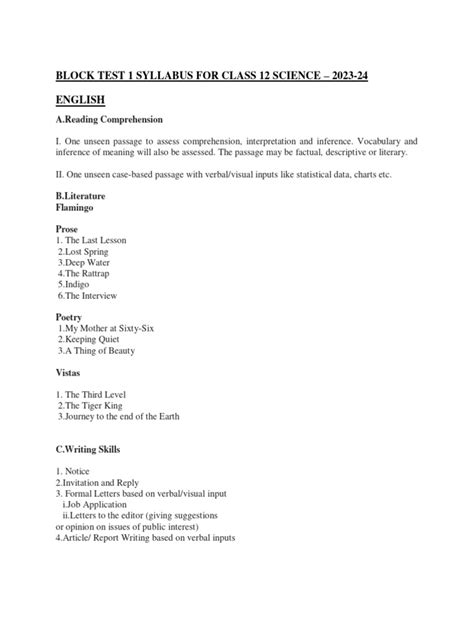 block test 1 syllabus for class 12 science pdf matrix mathematics
