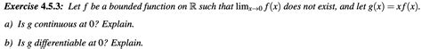 Solved Exercise Let F Be A Bounded Function On R Such Chegg