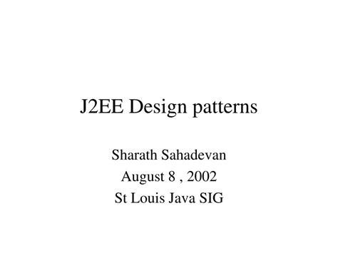 Ppt J2ee Design Patterns Powerpoint Presentation Free Download Id